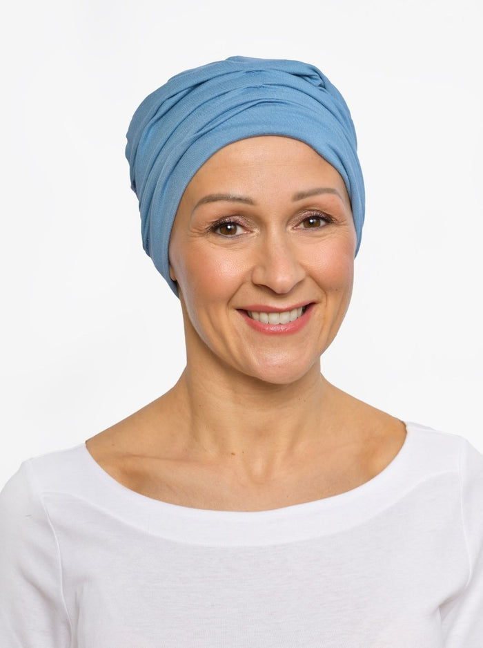 Pastel Blue Chemo Hat for Cancer Patients | 100% softness & style